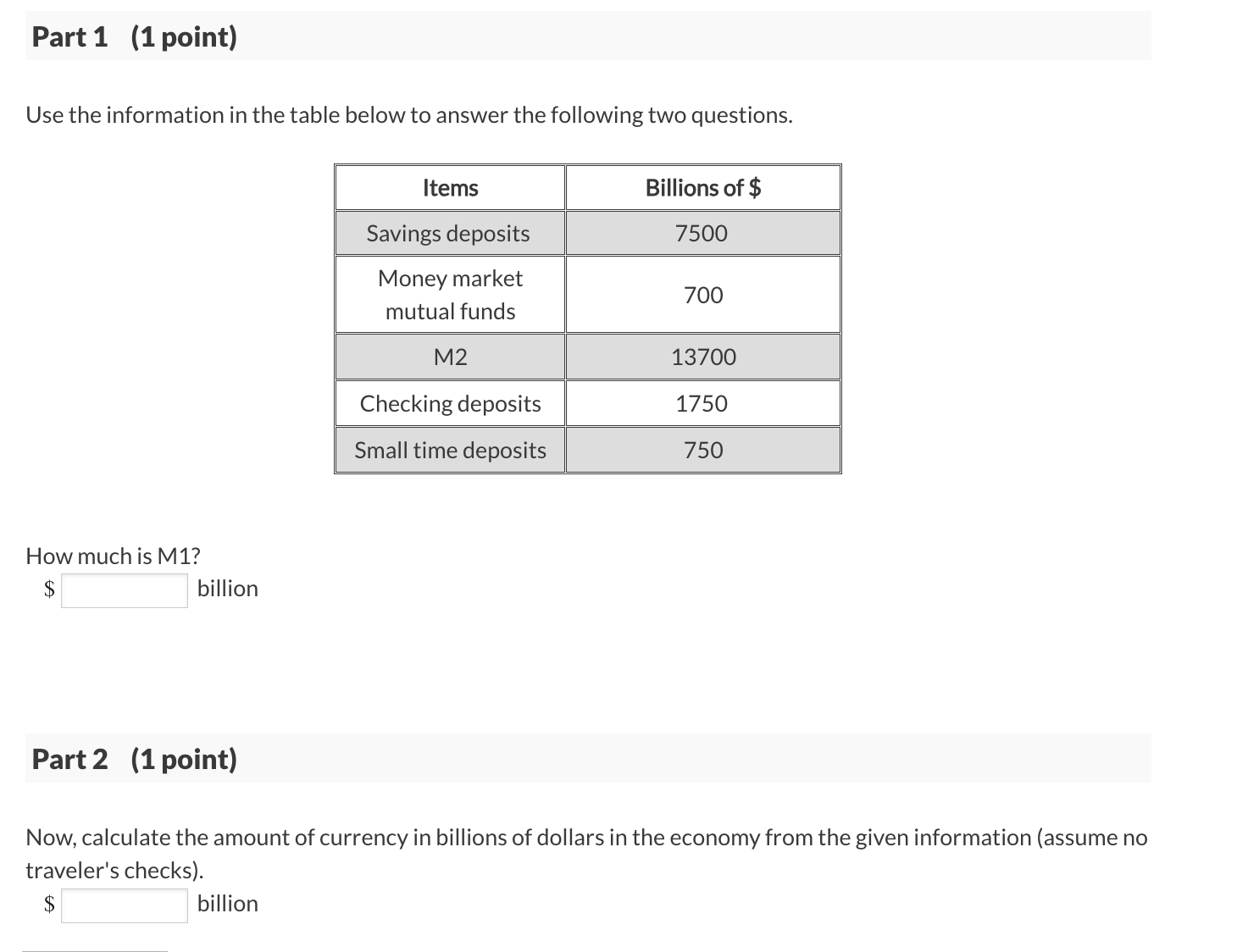 High Quality SOLUTION Part 1 (1 ﻿point)Use the information in the table | Chegg.com
