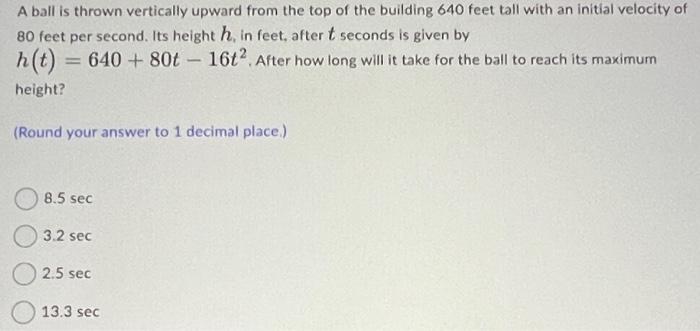 Solved A ball is thrown vertically upward from the top of | Chegg.com