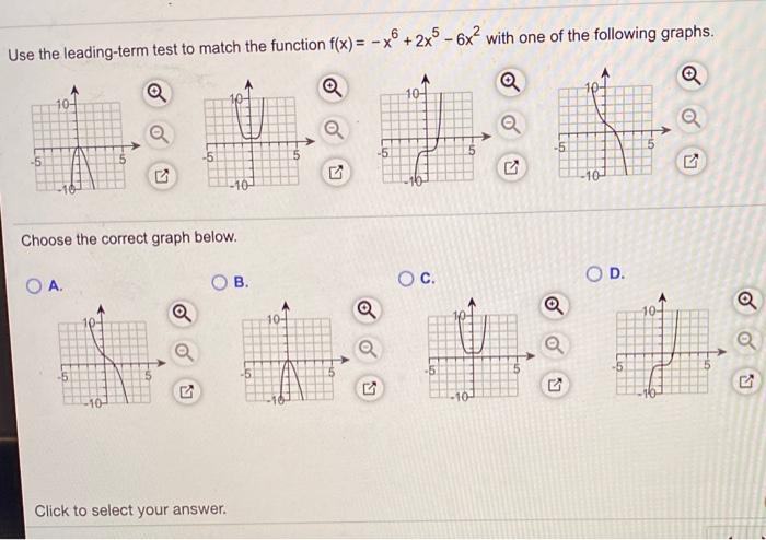 Solved Use the leading-term test to match the function f(x) | Chegg.com