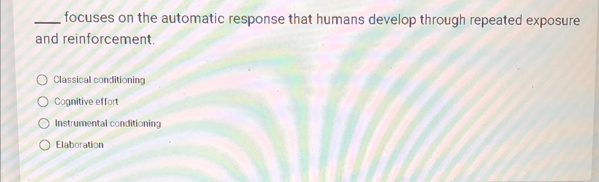 Solved focuses on the automatic response that humans develop | Chegg.com