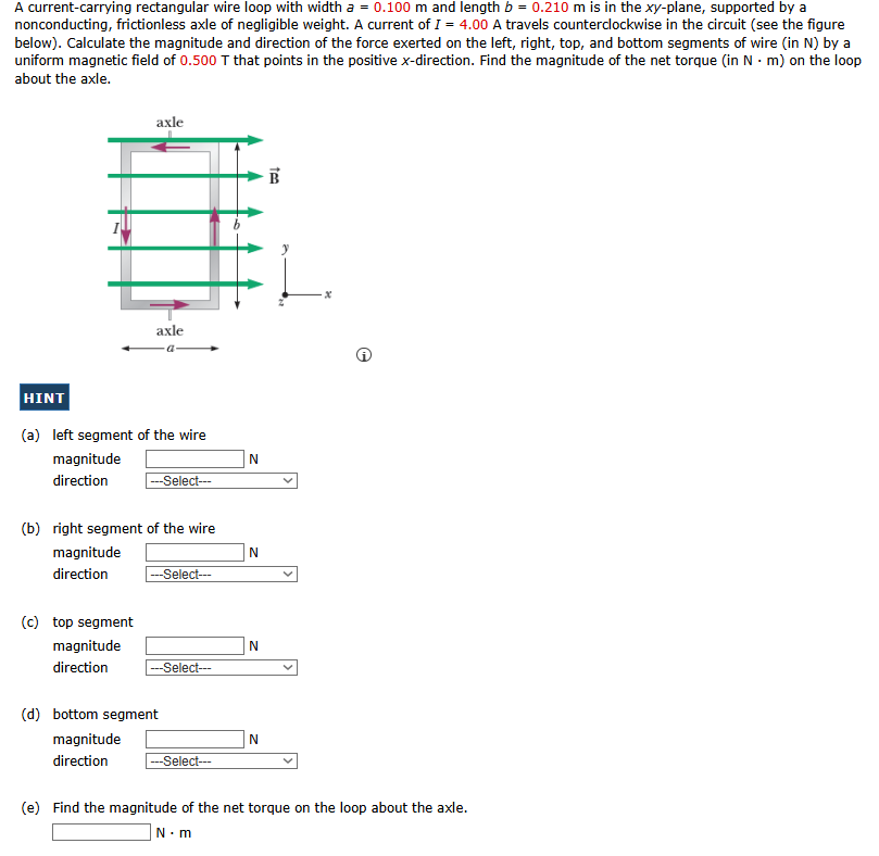 A current-carrying rectangular wire loop with width | Chegg.com