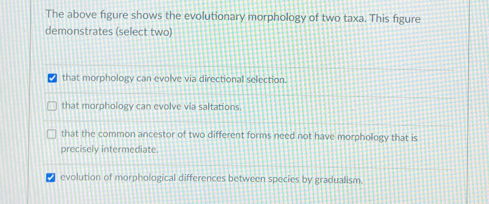 Solved The above figure shows the evolutionary morphology of | Chegg.com
