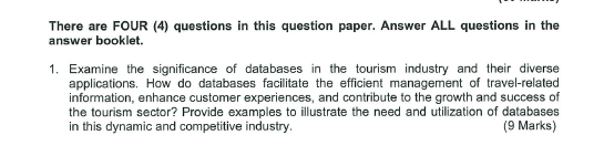Solved There are FOUR (4) ﻿questions in this question paper. | Chegg.com