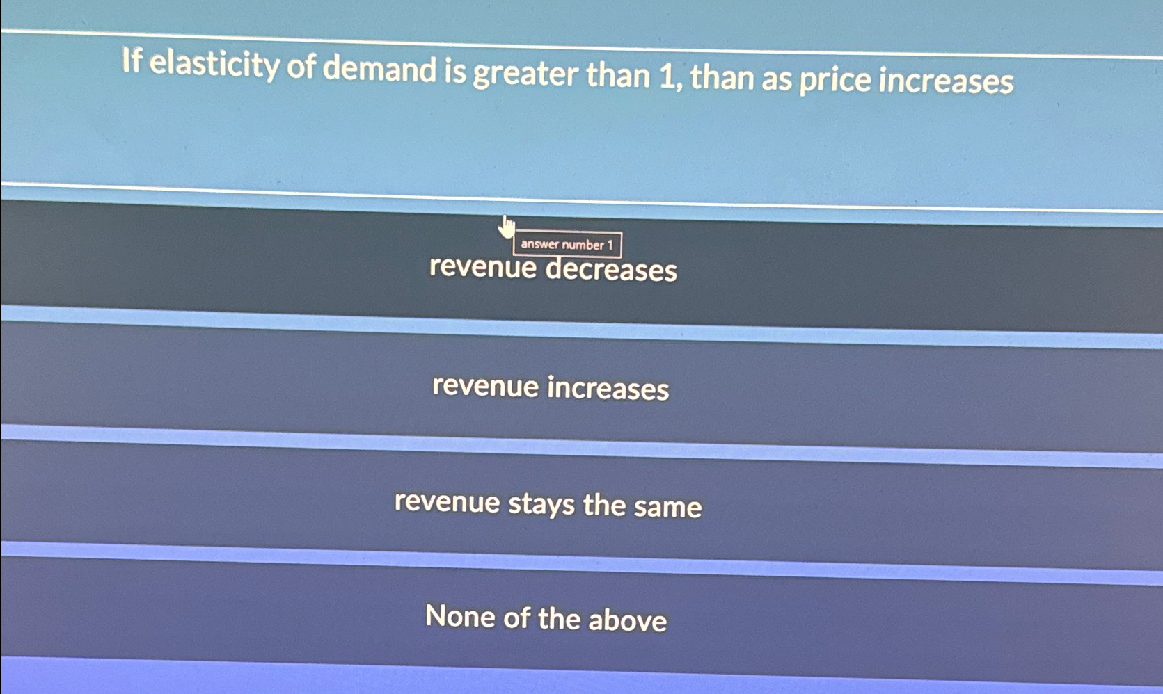 Solved If elasticity of demand is greater than 1 , ﻿than as | Chegg.com