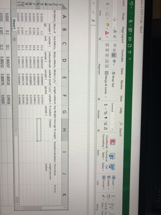 Experiment 21 REDOX TITRATION OF OXALATE IN KTOF3 | Chegg.com