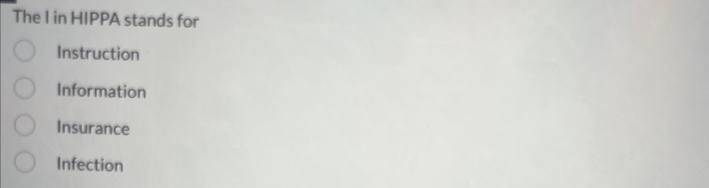 Solved The I in HIPPA stands | Chegg.com