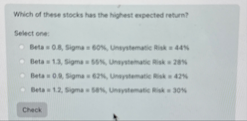 Solved Which of these stocks has the highest expected | Chegg.com
