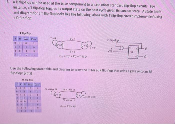 Solved A D flip-flop can be used at the base component to | Chegg.com