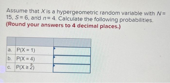 Solved Assume that X is a hypergeometric random variable | Chegg.com
