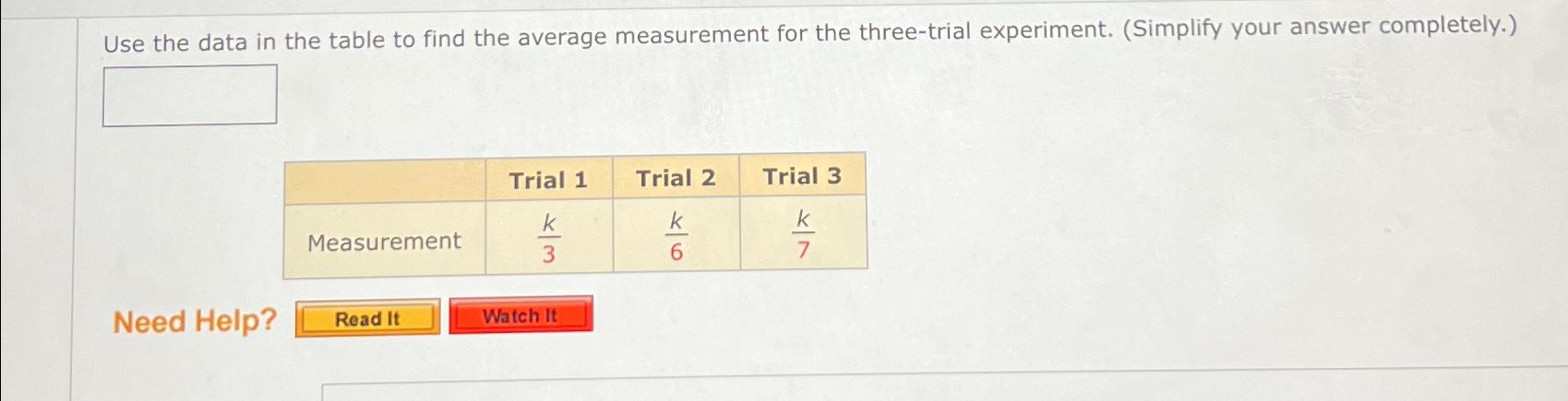 Solved Use the data in the table to find the average | Chegg.com