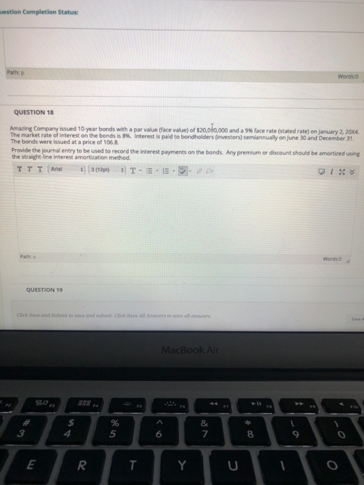 Solved estion Completion Status Pathop Words: QUESTION 18 | Chegg.com