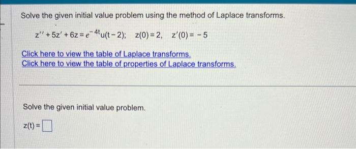 Solved Solve the given initial value problem using the | Chegg.com