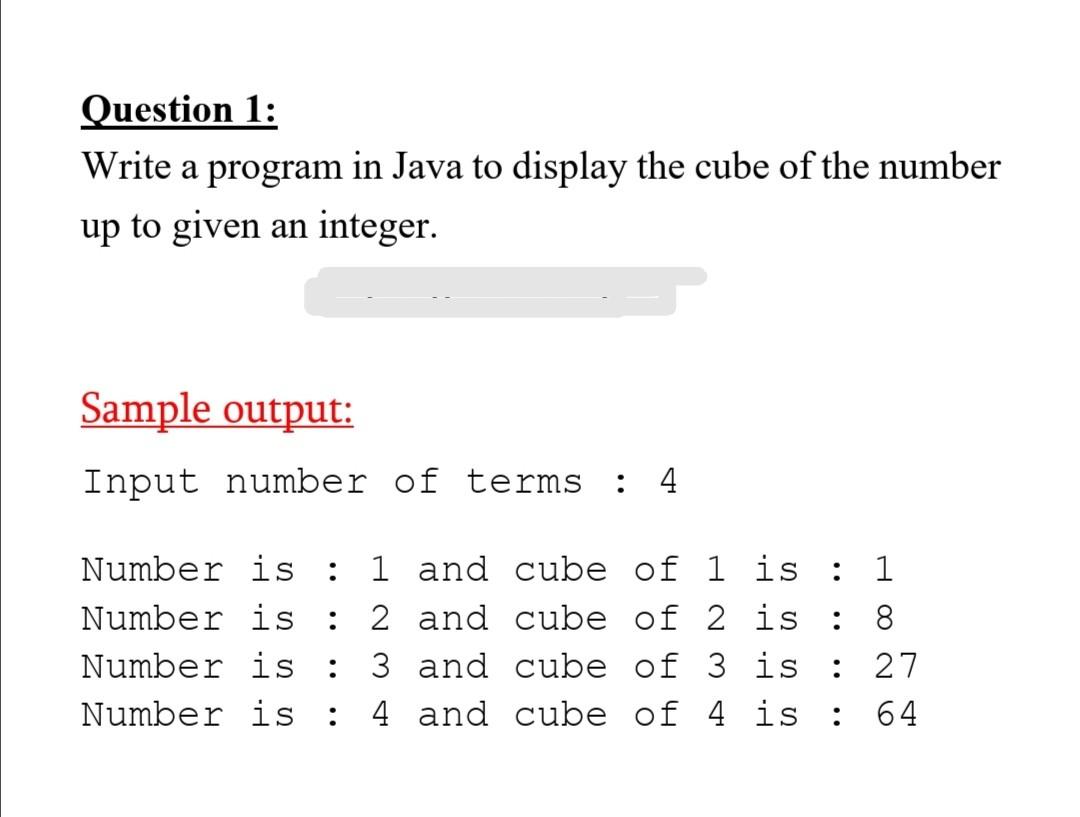 Solved ion 1 Write A Program In Java To Display The Chegg