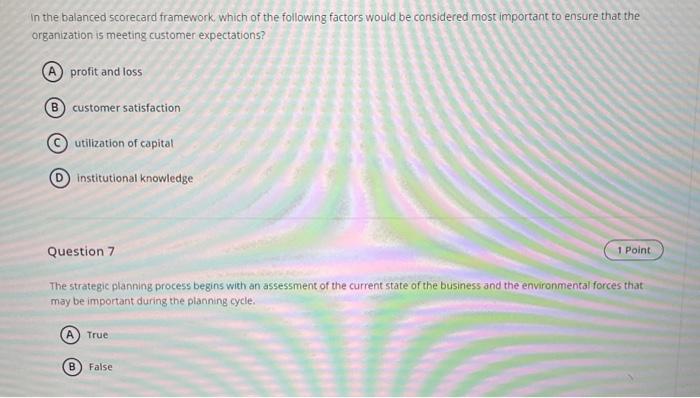 Solved in the balanced Scorecard framework, which of the | Chegg.com