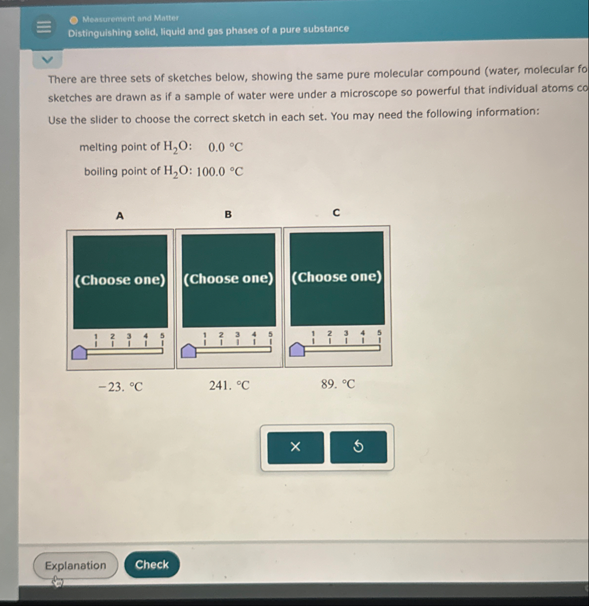 Solved Measurement and MatterDistinguishing solid, liquid | Chegg.com