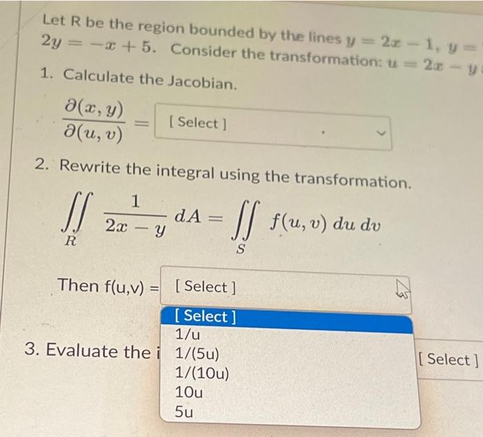 Solved Let R be the region bounded by the lines y = 2x-1, y | Chegg.com