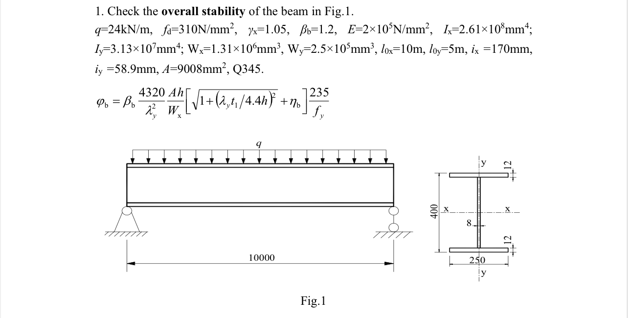 Solved Check the overall stability of the beam in | Chegg.com