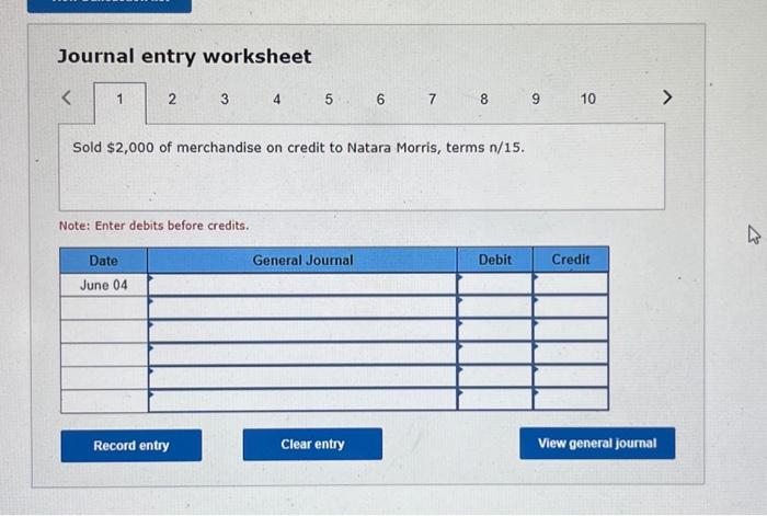Solved Journal entry worksheet Sold $2,000 of merchandise on | Chegg.com