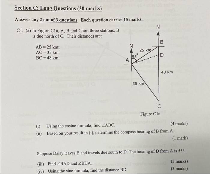Solved Section C: Long Questions (30 marks) Answer any 2 out | Chegg.com