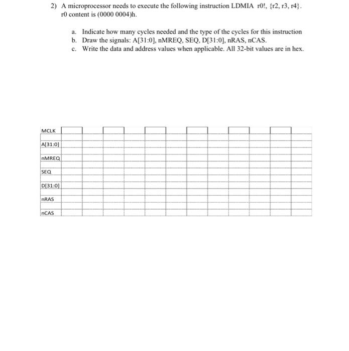 Solved 2 A Microprocessor Needs To Execute The Following 