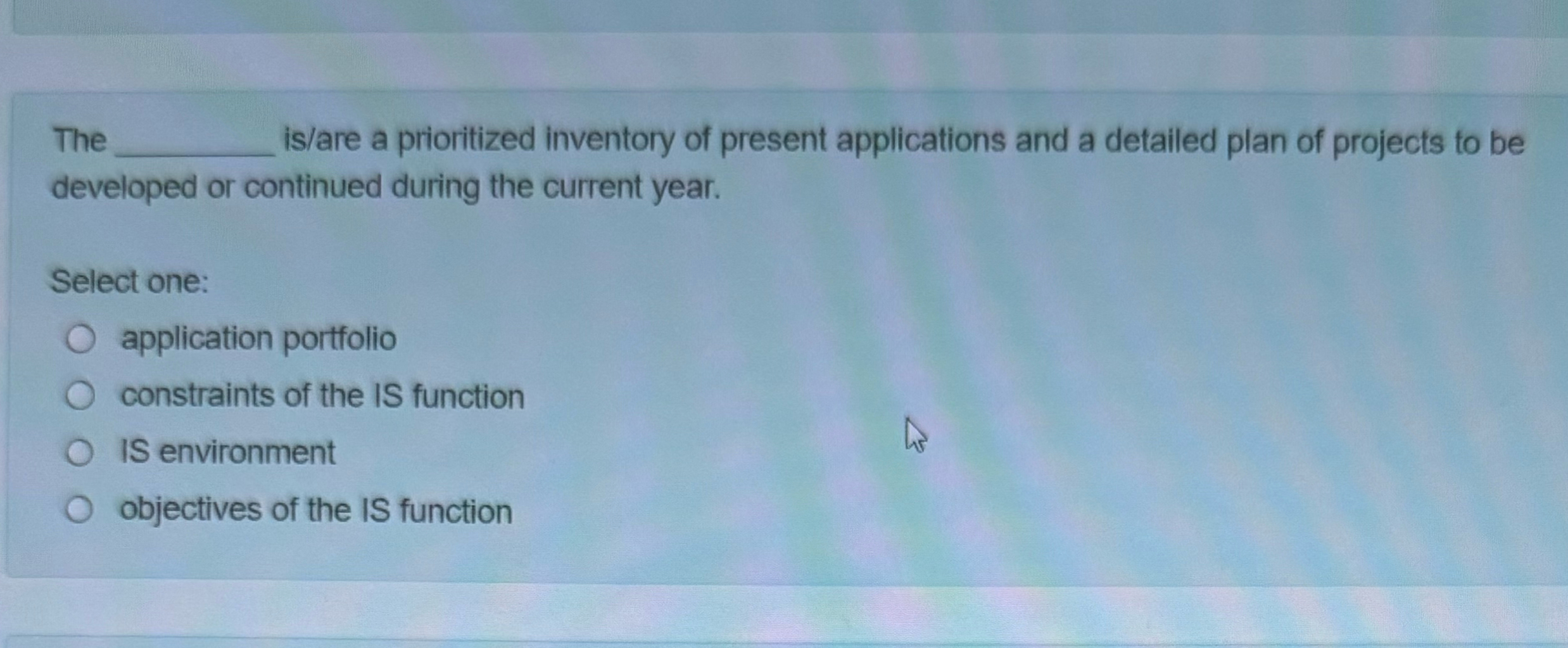 Solved The is/are a prioritized inventory of present | Chegg.com