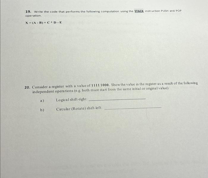 Solved 19. Write the code that performs the following | Chegg.com