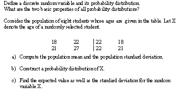 Solved Define a discrete random variable and its probability | Chegg.com