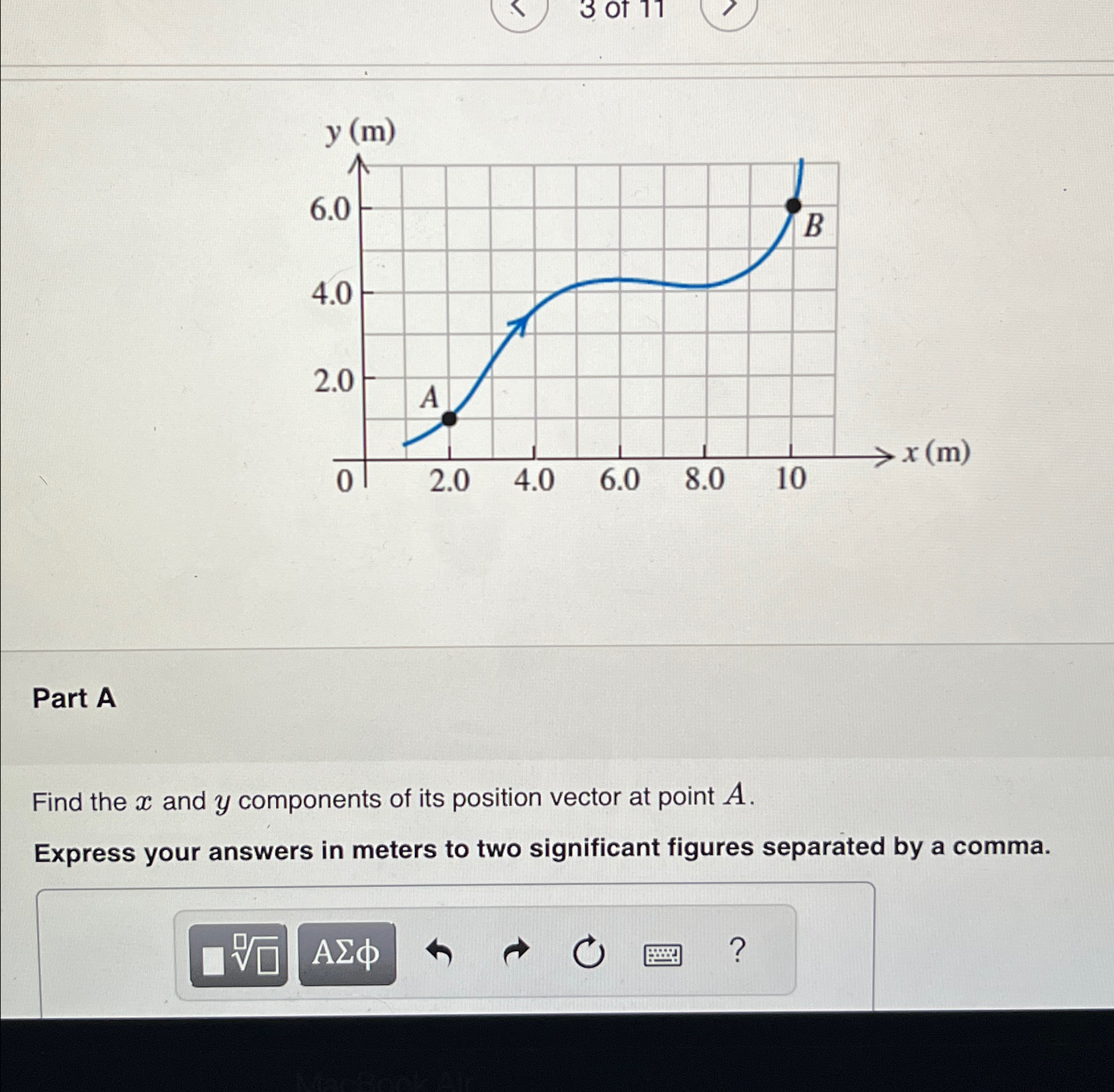 Solved Part AFind the x ﻿and y ﻿components of its position | Chegg.com