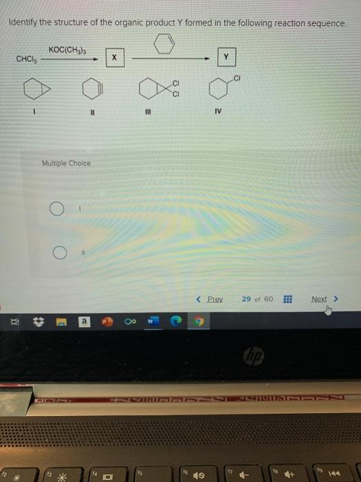 Solved Identify the structure of the organic product y | Chegg.com