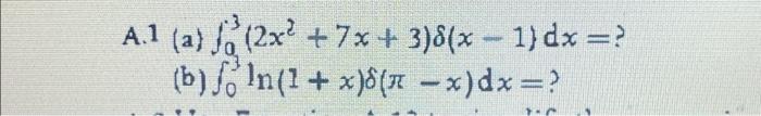 Solved (a) (2x² + 7x + 3)8(x − 1) dx =? - (b) √ ln(1 + x)(x | Chegg.com