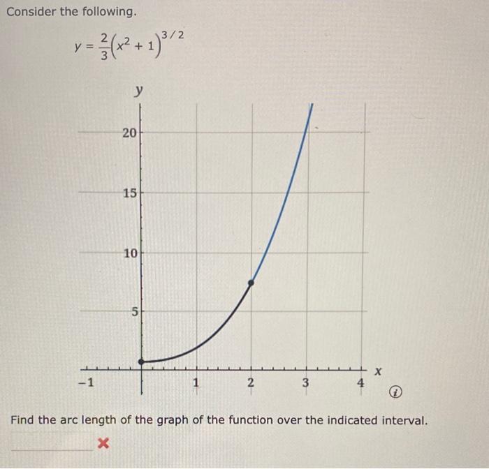 Solved Consider the following. y=32(x2+1)3/2 i) Find the arc | Chegg.com
