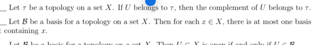 Solved Let τ ﻿be a topology on a set x. ﻿If U ﻿belongs to τ, | Chegg.com