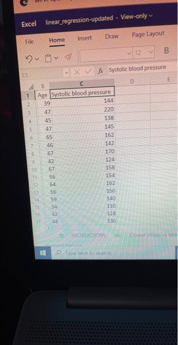 Solved The systolic blood pressure dataset (in the third | Chegg.com
