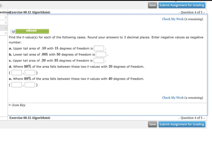 Solved Save Submit Assignment for Grading estionExercise | Chegg.com