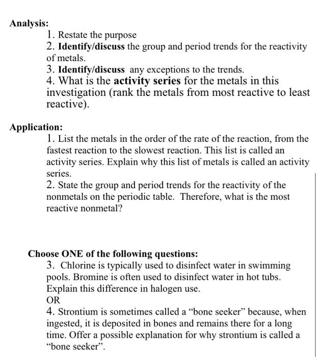 Solved Lab Report Must Be In PAST TENSE!!!! Purpose: The | Chegg.com
