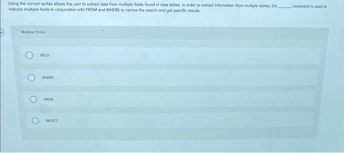 Solved Using the correct syntax allows the user to extract | Chegg.com