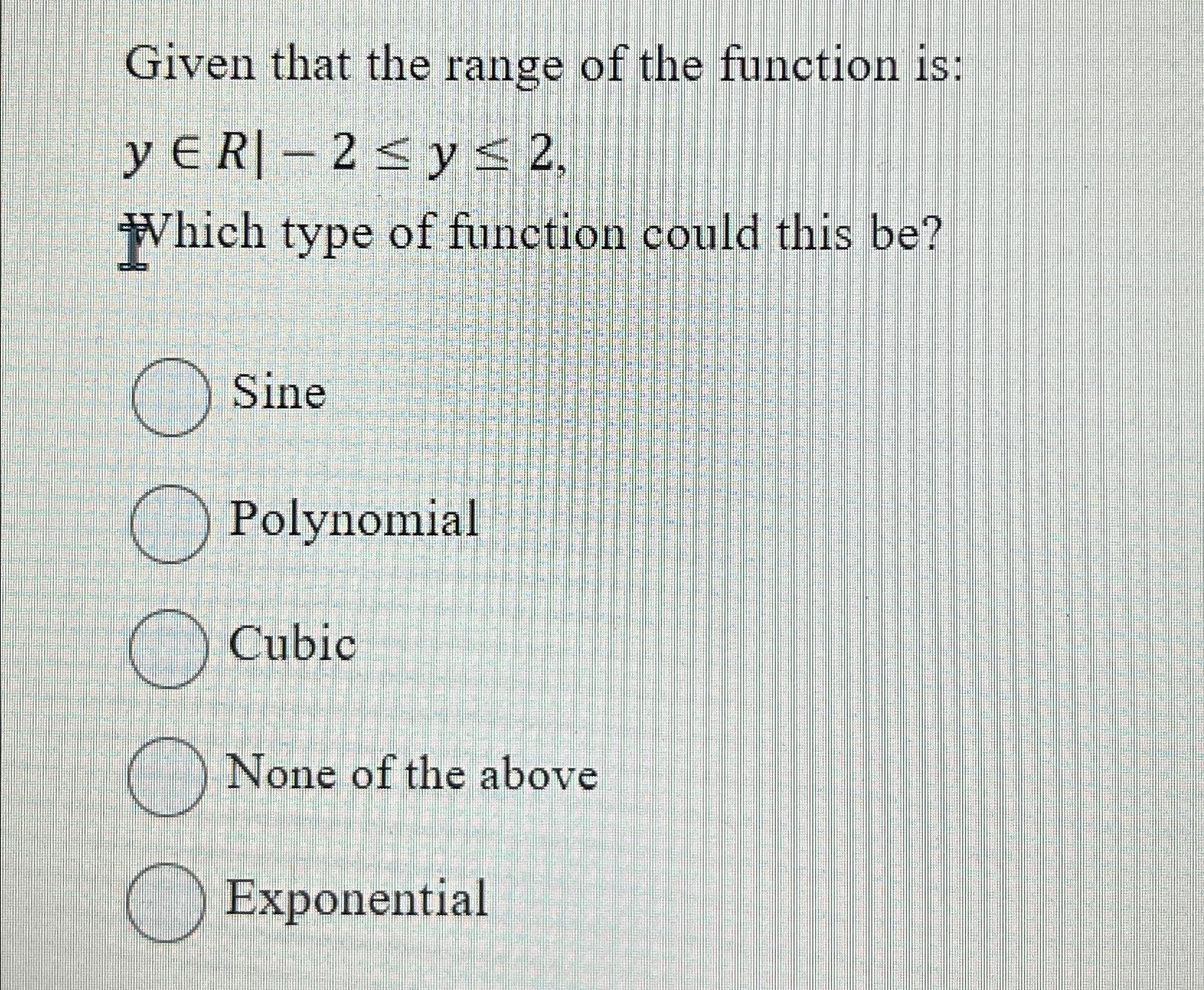 Solved Given that the range of the function | Chegg.com