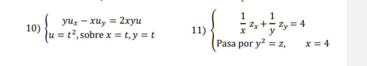 Solved {yux−xuy=2xyuu=t2, sobre x=t,y=t 11) {x1zx+y1zy=4 | Chegg.com