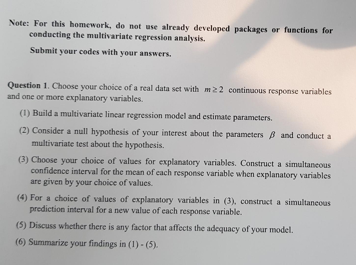Note: For this homework, do not use already developed | Chegg.com