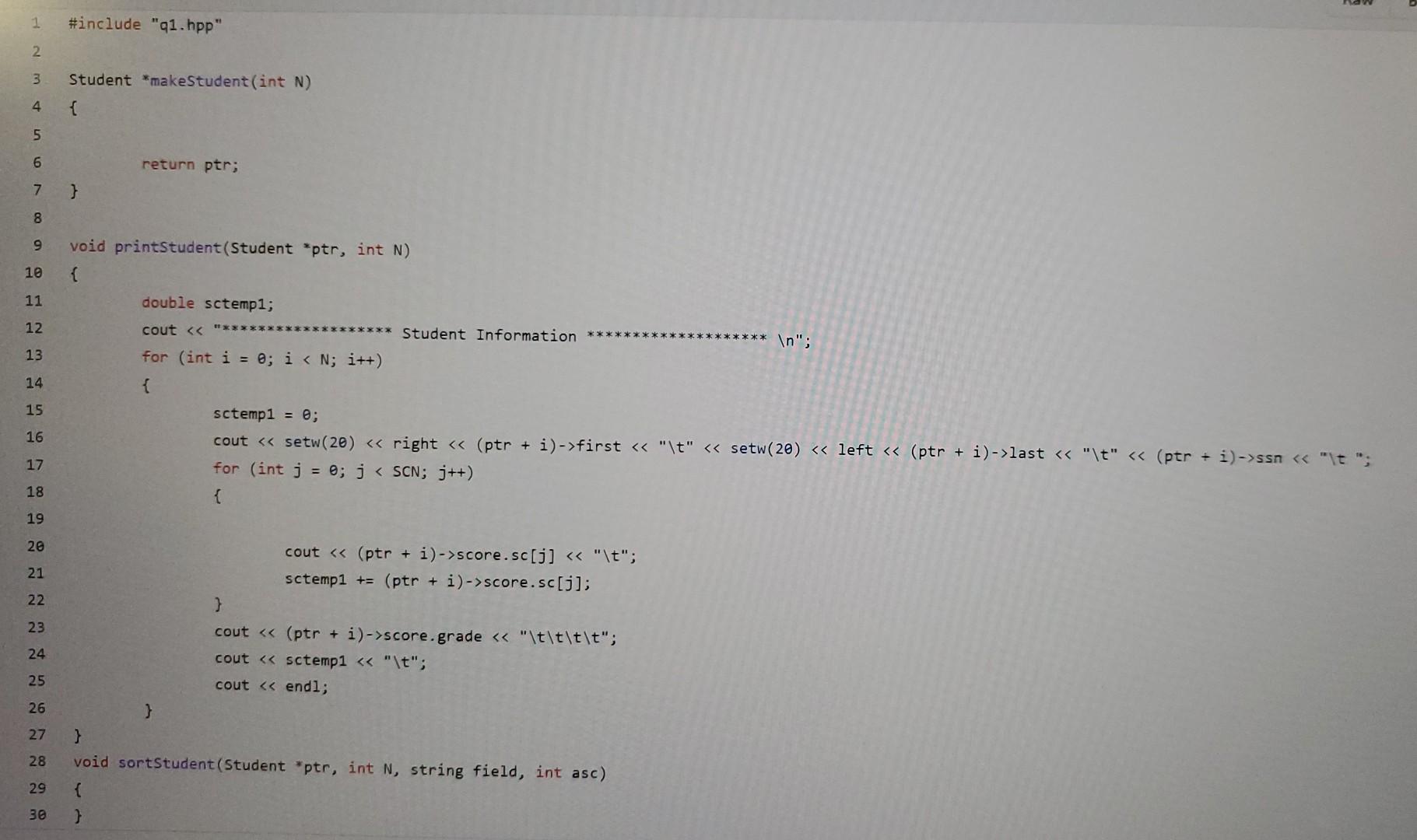 Short Description. You will make the struct Student | Chegg.com