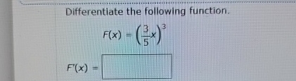 Solved Differentiate the following | Chegg.com