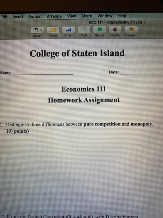 Solved Edit Insert Format Arrange View Share Window Help ECO | Chegg.com