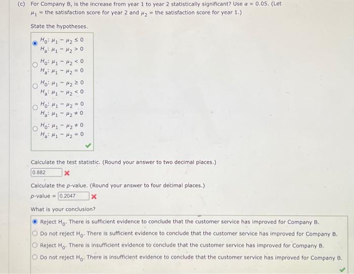 Solved Calculate The Test Statistic Round Your Answer To