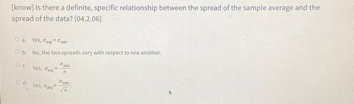 Solved [know] is there a definite, specific relationship | Chegg.com