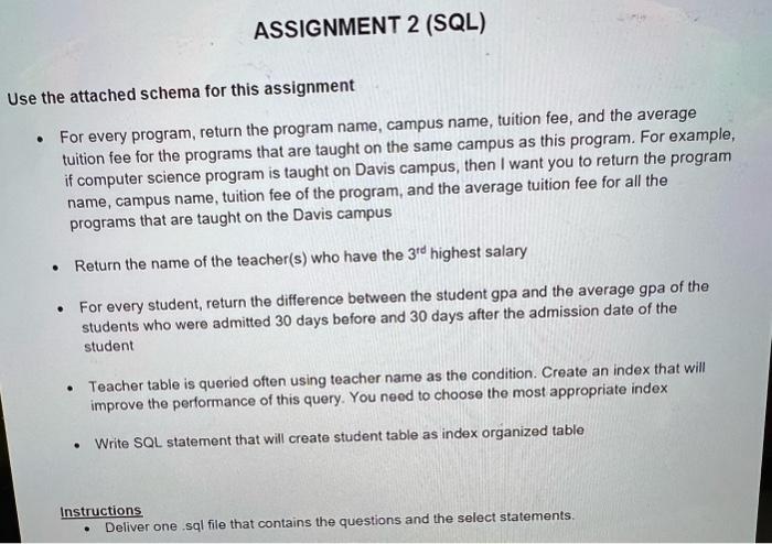 Solved Please provide MS SQL query that can be used directly | Chegg.com