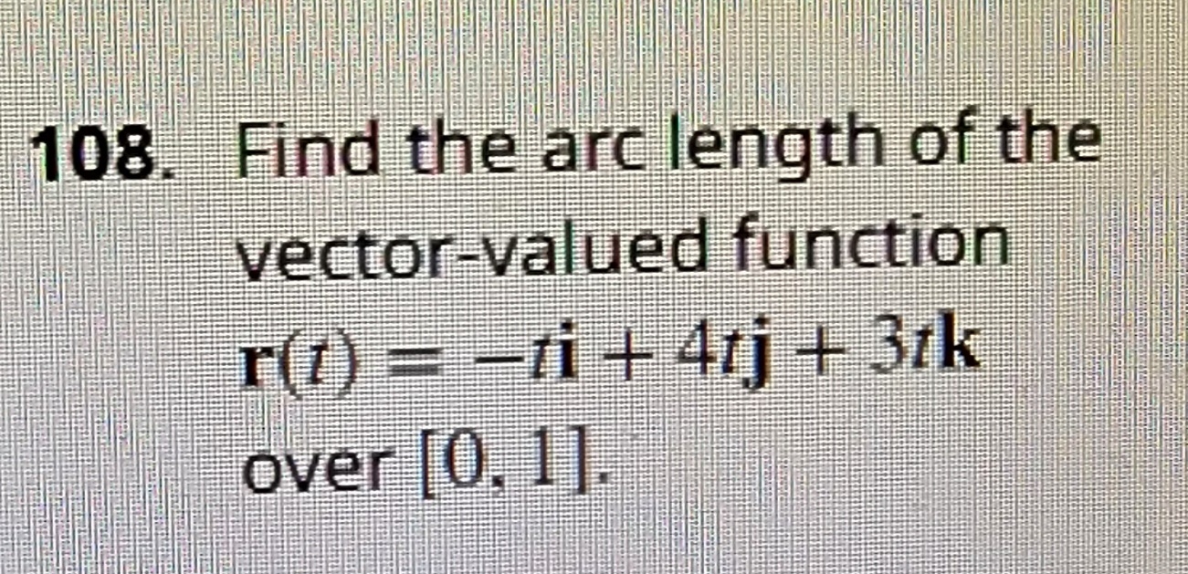 Solved Find the arc length of the vector-valued function | Chegg.com