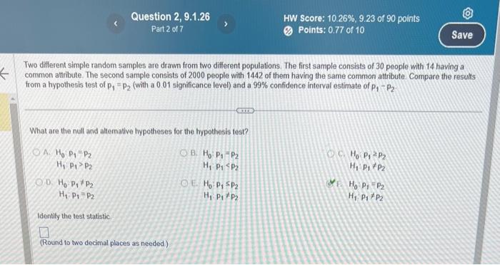 Solved Two different simple random samples are drawn from | Chegg.com