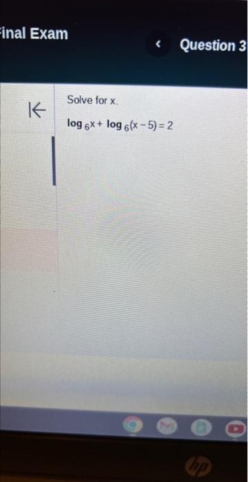 Solved Solve for x. log6x+log6(x−5)=2Find (f∘g)(x) and | Chegg.com