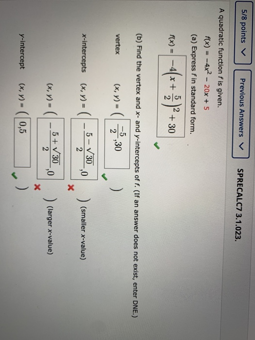 Solved 0/8 points Previous Answers SPRECALC6 3.1.054. Find | Chegg.com