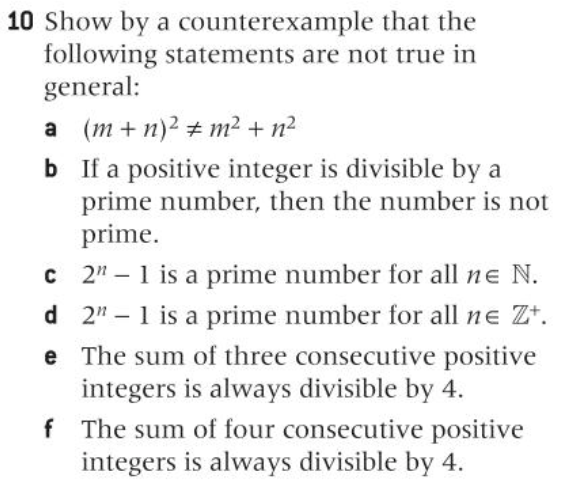Solved 10 Show by a counterexample that the following | Chegg.com